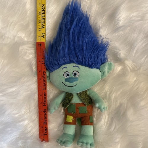 DreamWorks Blue Hair Trolls Doll Plush Soft Toy 16" Branch Character ...