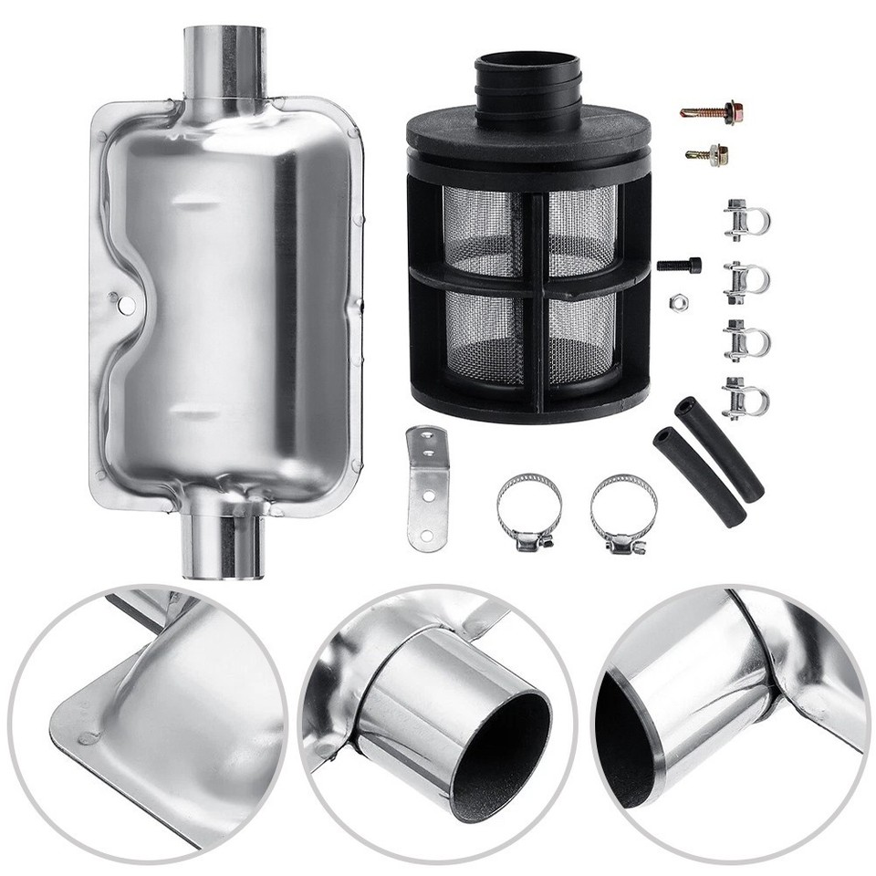 Exhaust Muffler and Air Filter 2PCS for Webasto Air Diesel Heater ...