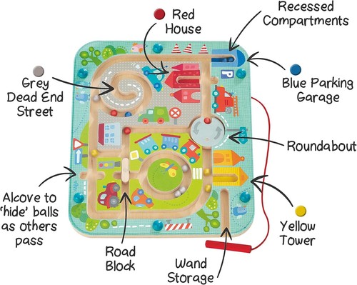 HABA Busy Board for Toddlers 2-4: Town Magnetic Maze Puzzle Game ...