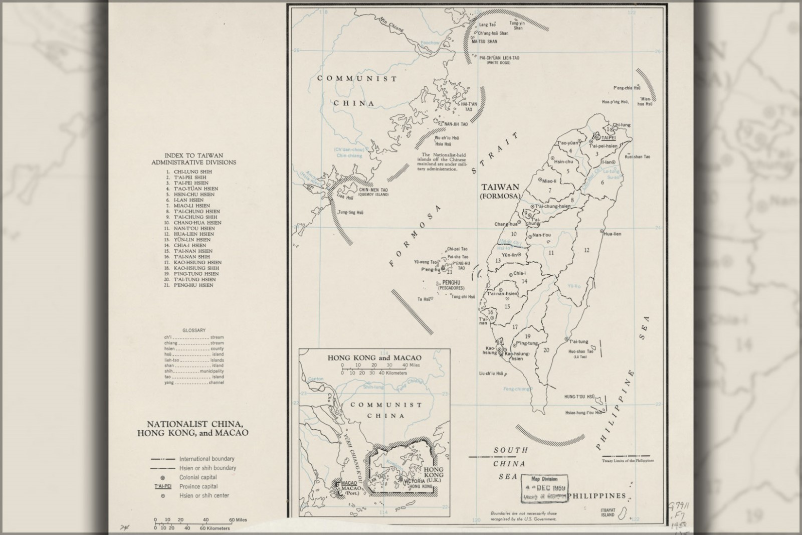 Poster, Many Sizes; Cia Map Of Taiwan, Hong Kong, And Macao 1958 | eBay