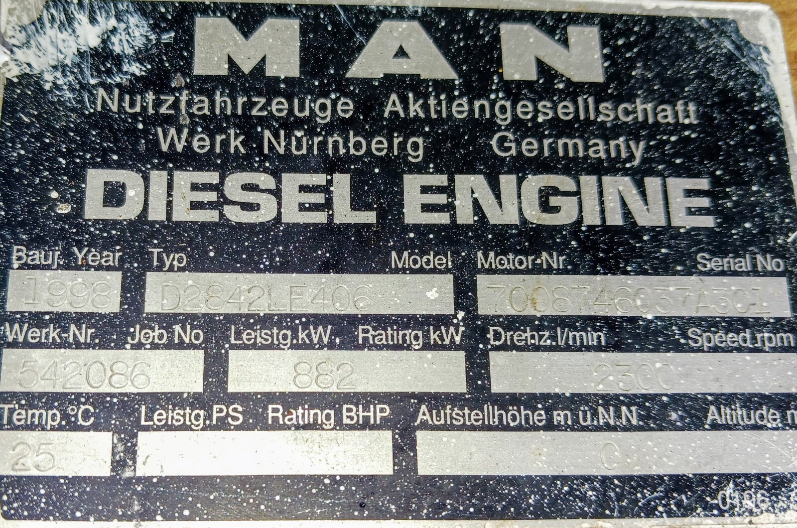 MAN D2842 LE406, Marine Diesel Engine, V12, 1200 HP @ 2300 RPM | eBay