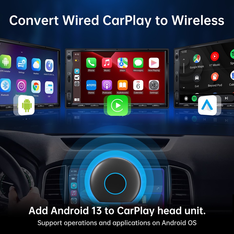 ATOTO Wireless Carplay AI BOX Youtube & Netflix with OBD2 Car ...