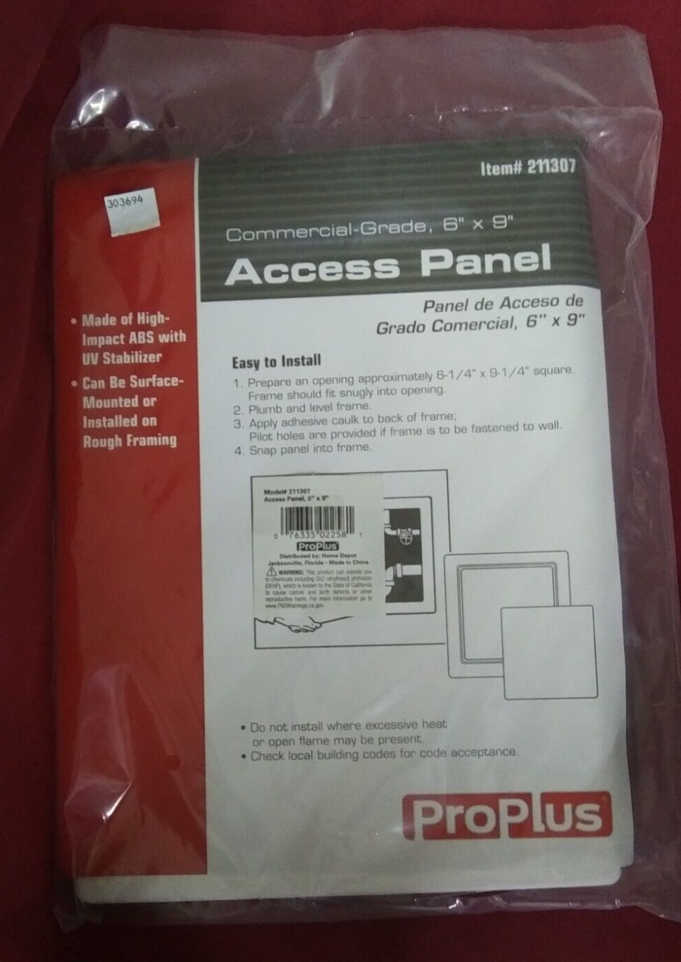 PROPLUS #211307 Plastic Easy-Snap Wall/Ceiling Access Panels for 6"x9" Opening | eBay