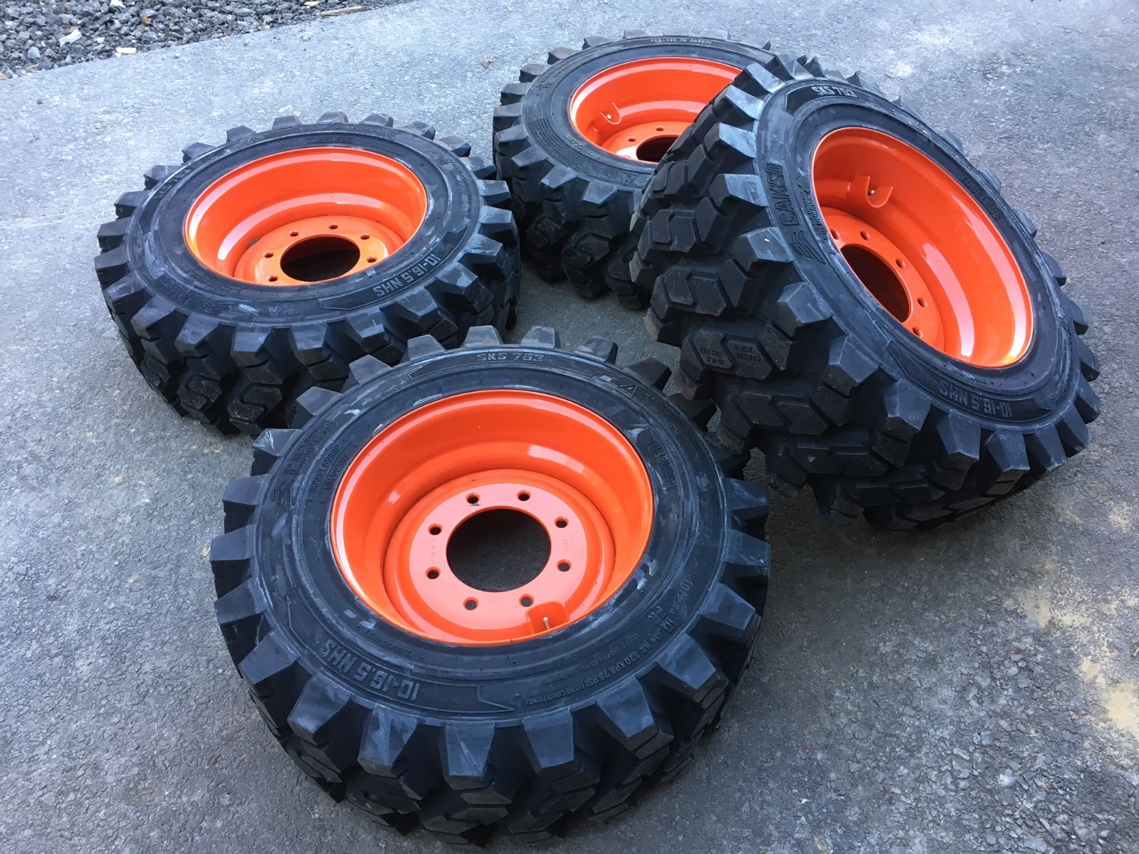 4 Camso SKS753 10-16.5 Skid Steer Tires/Rims/Wheels for Bobcat - 10X16 ...