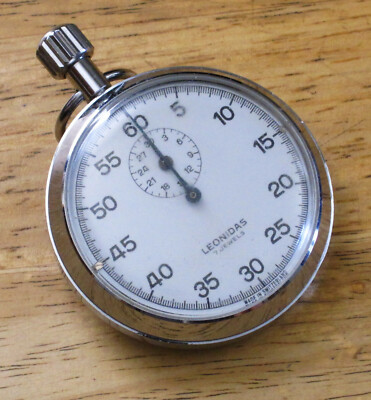 LEONIDAS STOPWATCH Rare 7 JEWEL CLASSIC SWISS TIMER 60 Second, 30 ...