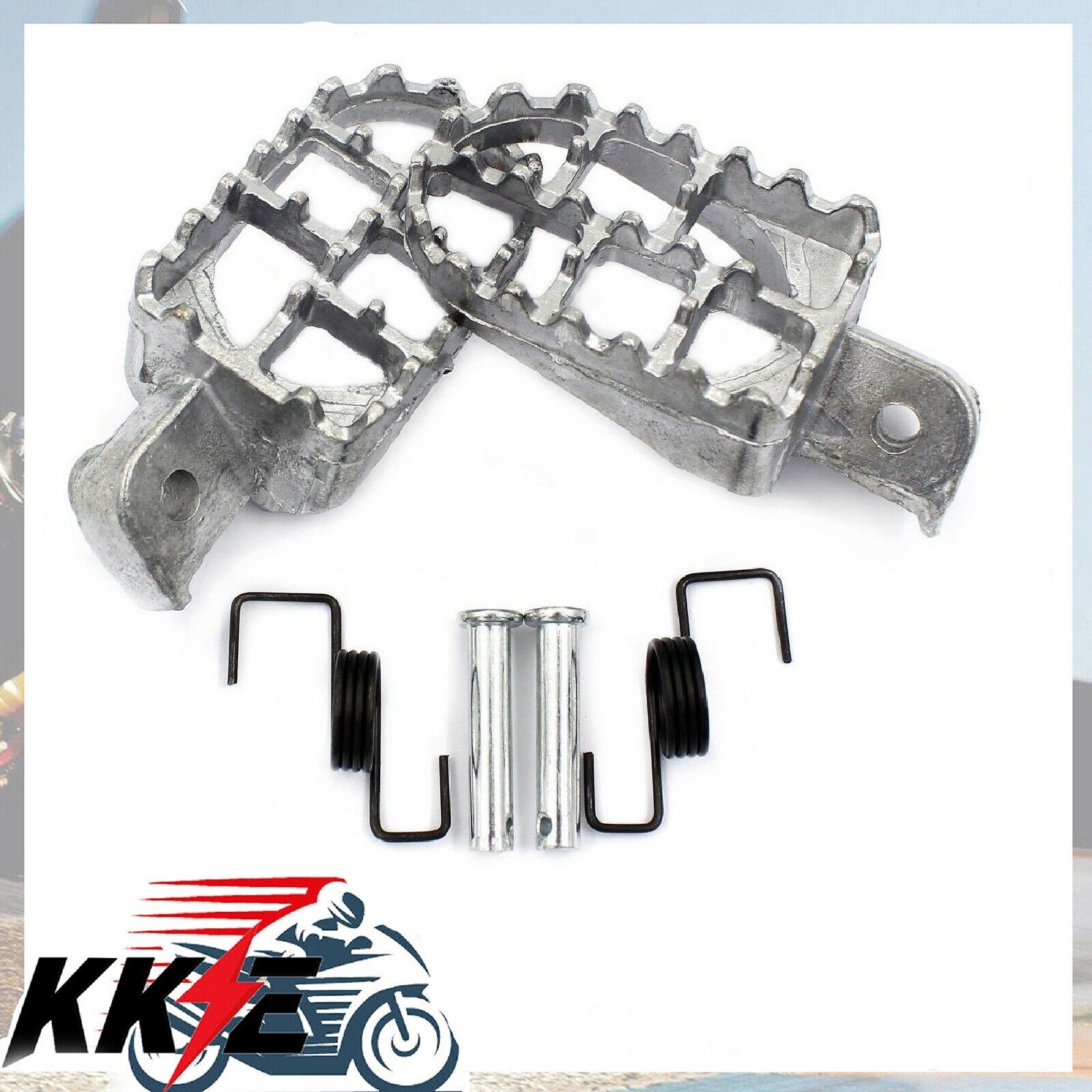 KKE Silver Casting Foot Pegs Pedals For Honda CRF50F XR50 70 80 100 ...