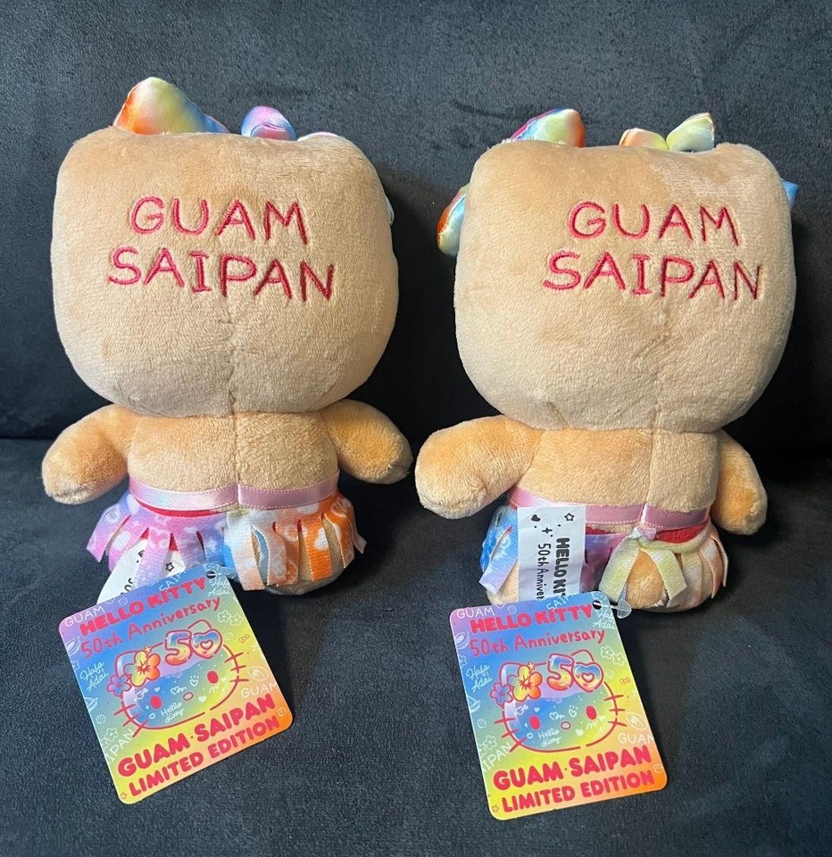 GUAM/SAIPAN Hello Kitty 50th Anniv. Plush doll SET OF 2 ABC Store ...