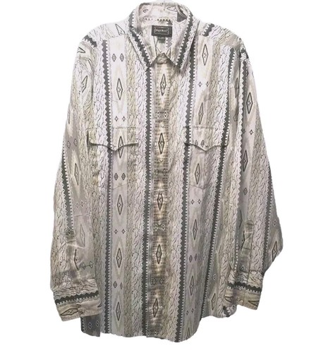 High Noon Rockabilly Pearl Snap Shirt Men XL Tall Aztec Southwestern ...