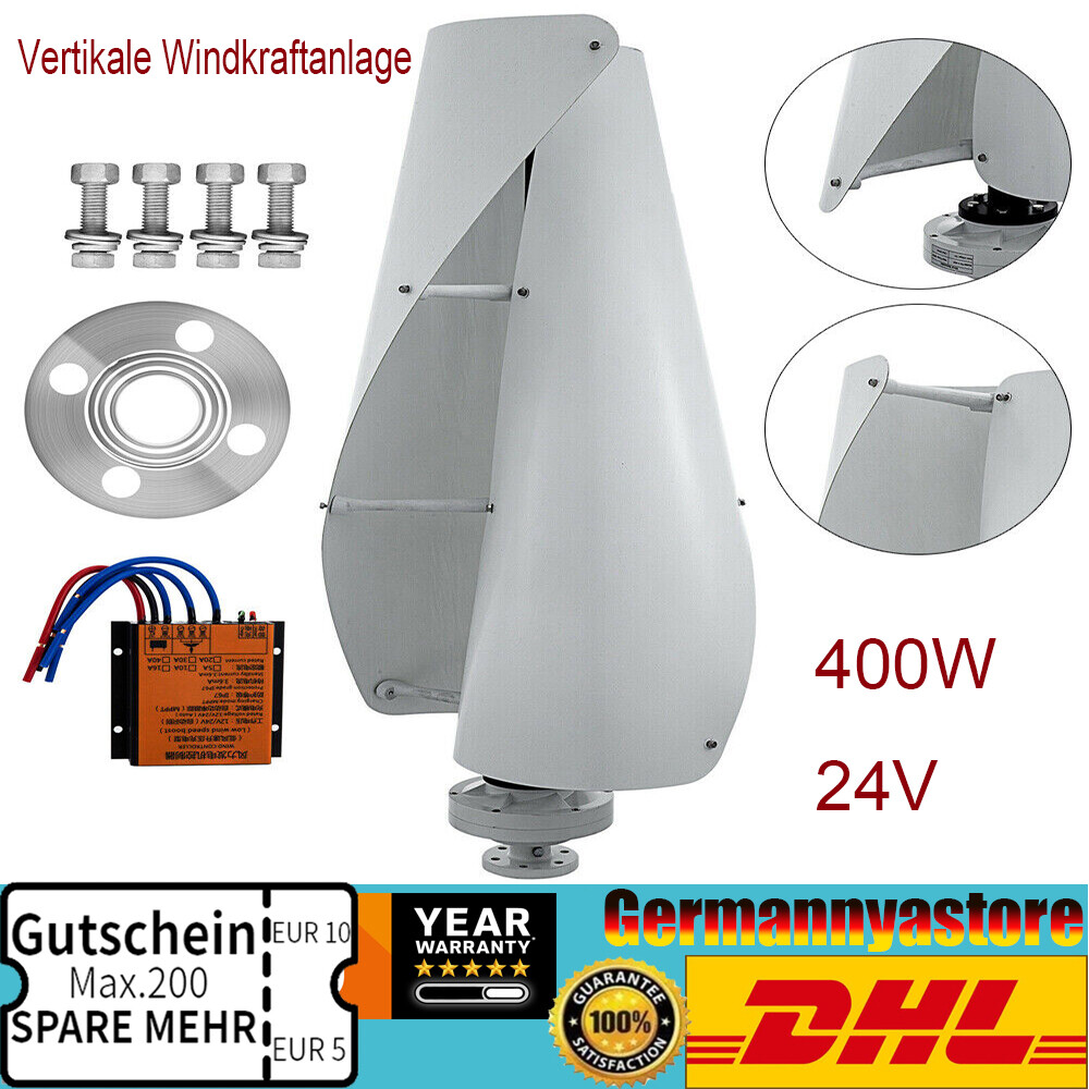 24V 400W Vertikaler Windkraftanlage Windturbine Generator Windrad ...