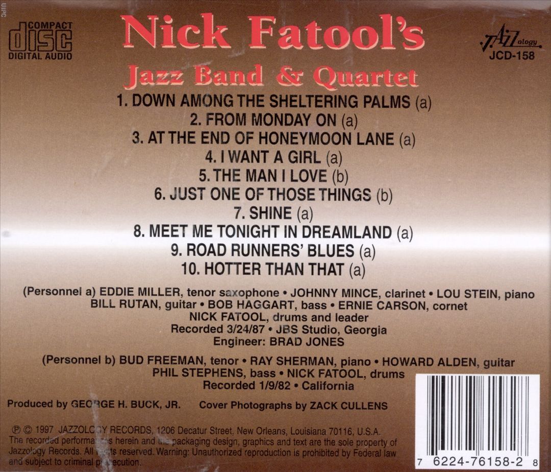 NICK FATOOL NICK FATOOL'S JAZZ BAND NEW CD 762247615828| eBay