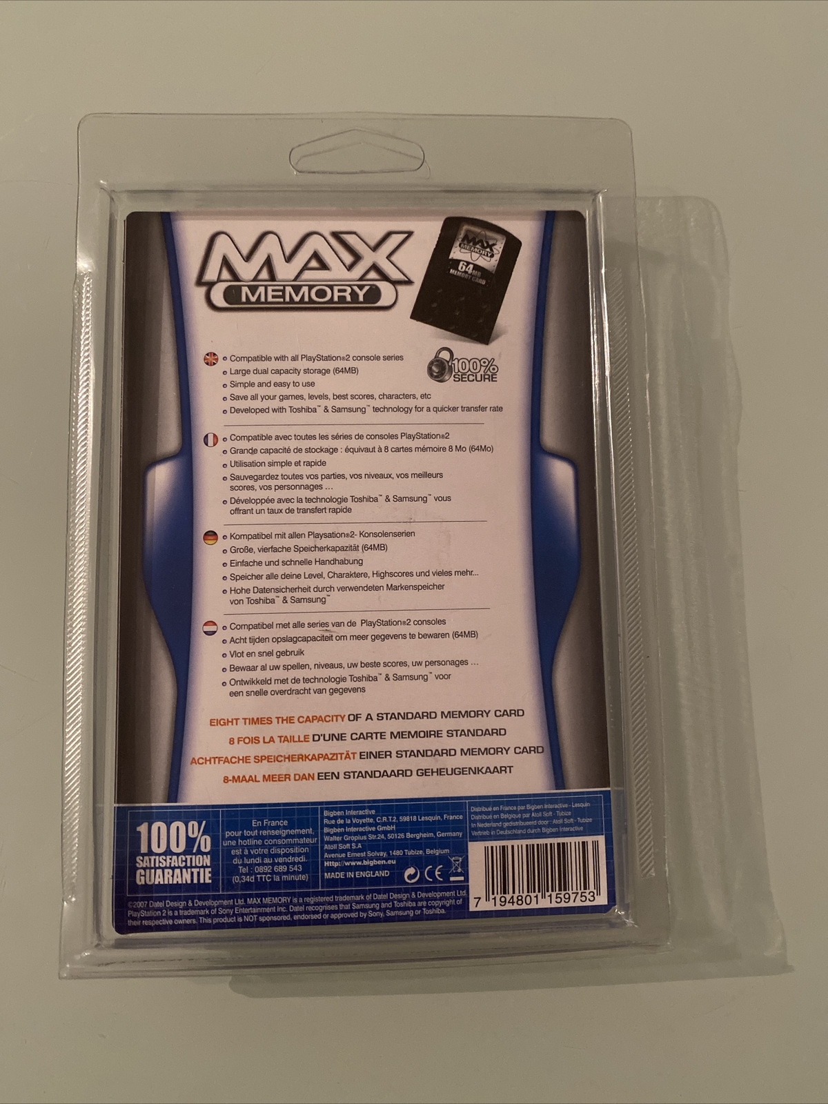 Memory Card PLAYSTATION 2/ps2 / Two Slim 64mb datel C-Max for sale ...