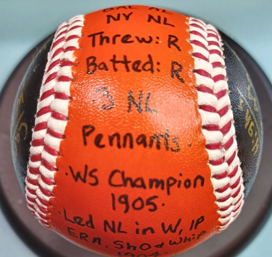 HAND PAINTED JOE MCGINNITY HOF 1946 STATISTICS BASEBALL NEW YORK GIANTS ...