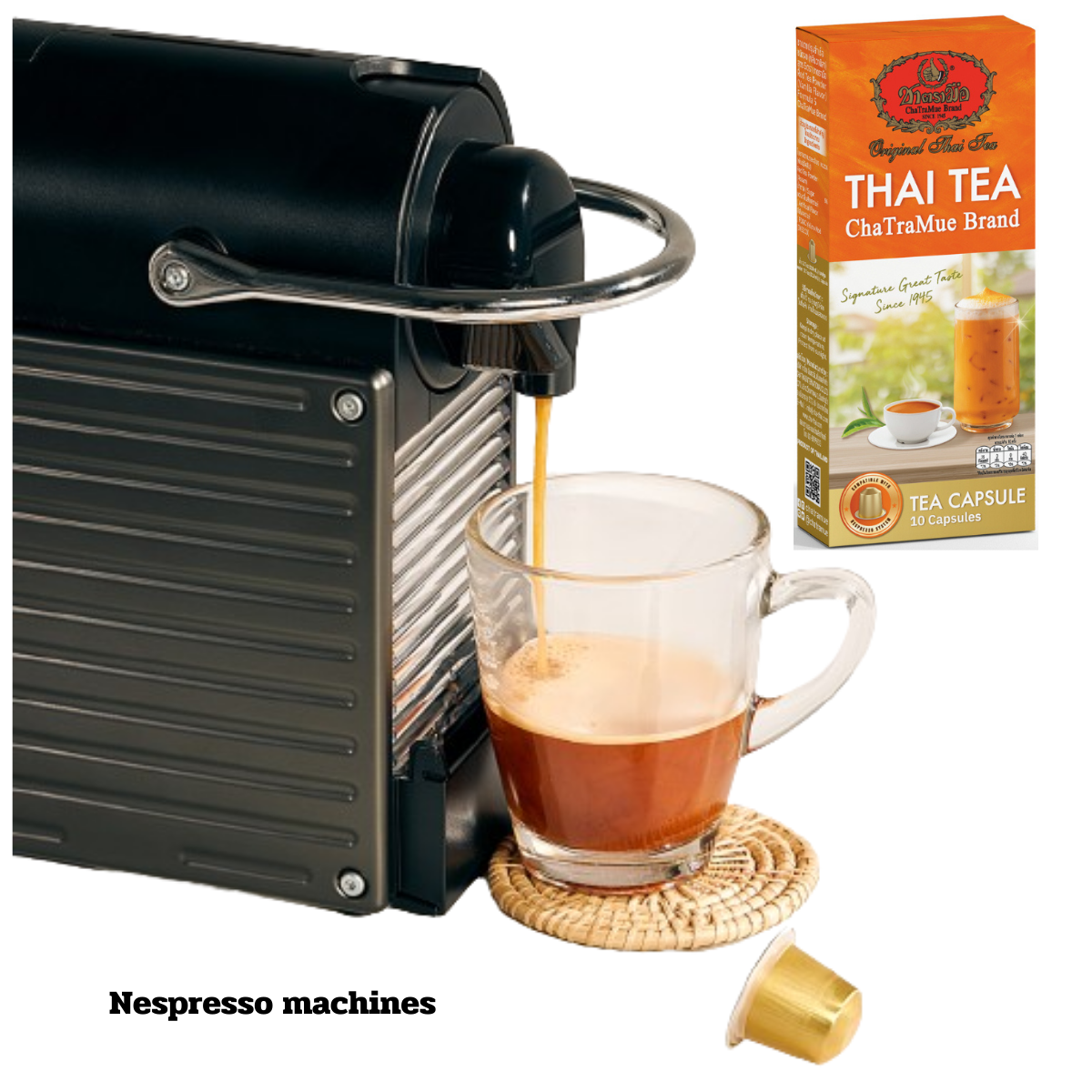 6 x ChaTraMue Nespresso Capsule Thai Milk Tea Classic Flavored No.1 Hot ...