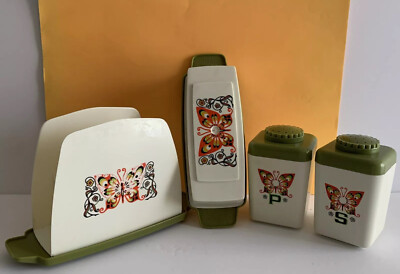 Vintage Sterilite Tablemates Plastic Salt & Pepper Butter Dish Napkin ...