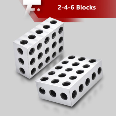 2-4-6 Blocks 23 Holes Matched Pair Ultra Precision .0002" Machinist 246 ...