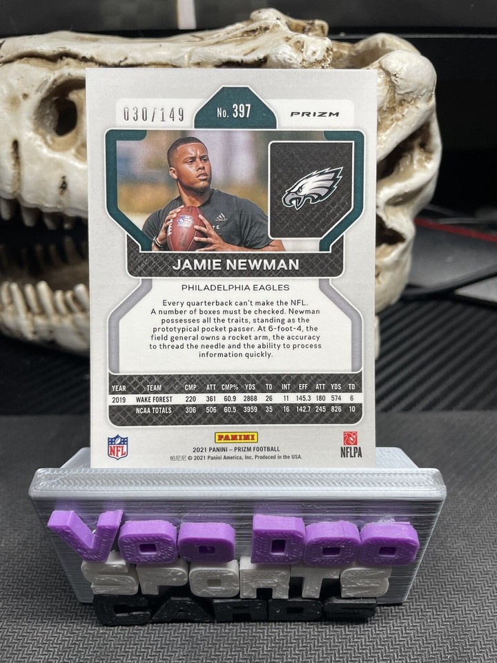 2021 Panini Prizm RED WAVE ROOKIE JAMIE NEWMAN /149 RC Philadelphia ...