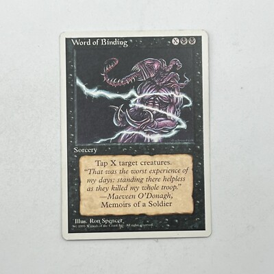 Magic The Gathering MTG Word Of Binding - 4th Edition - EX Authentic ...