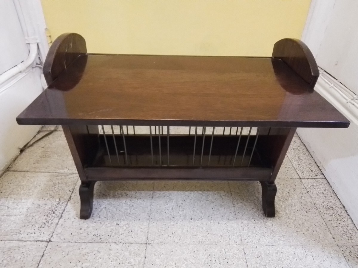 Vintage Wood Magazine Rack End Table End Table With Magazine Rack