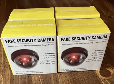 Fake Security Cameras With Lights Set Of 4 No Wiring Necessary | eBay