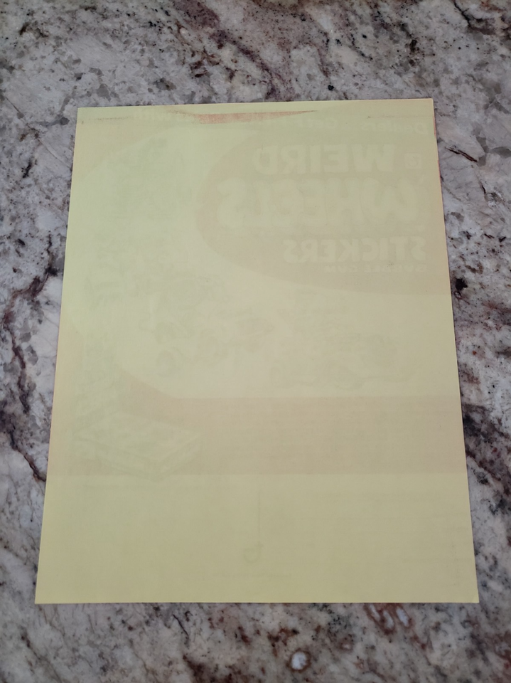 Weird Wheels Stickers Trading Cards Dealer Sell Sheet Sale Ad Topps ...