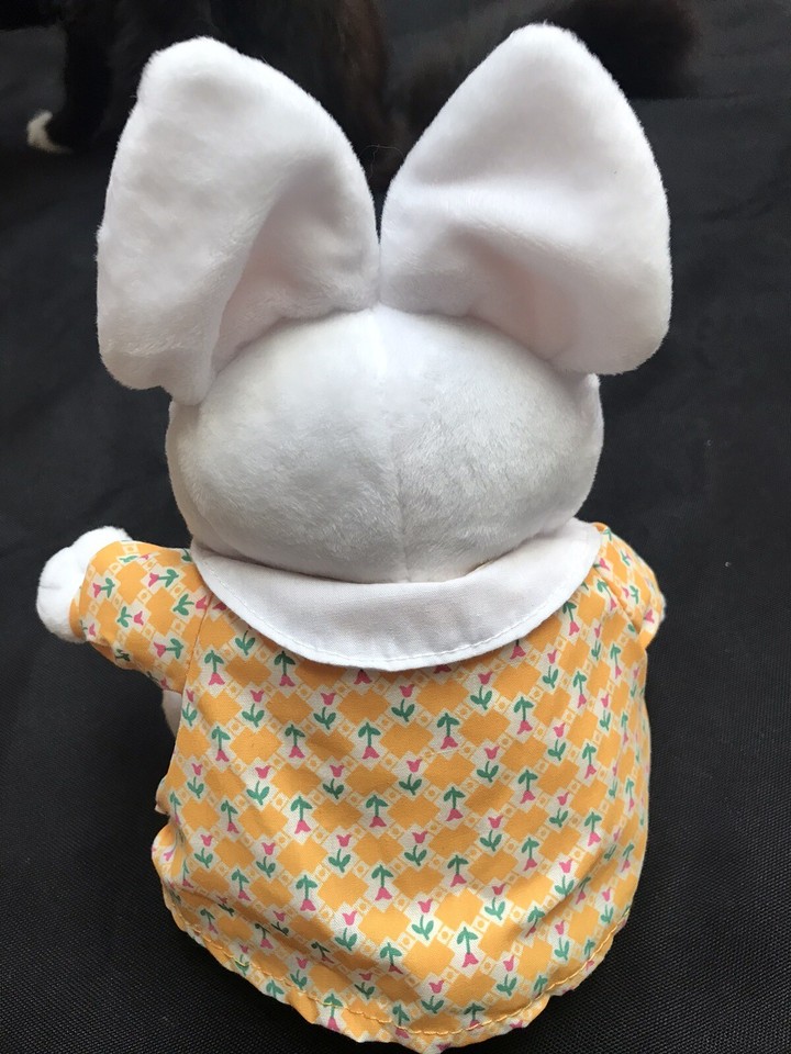 Max And Ruby HTF Plush Bunny Doll Yellow Floral Dress Cartoon Toy 9.5 ...