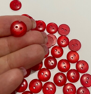 10 Red Dome Shirt Buttons 11mm Round 2 Hole A17-11 AUSSIE SELLER | eBay ...