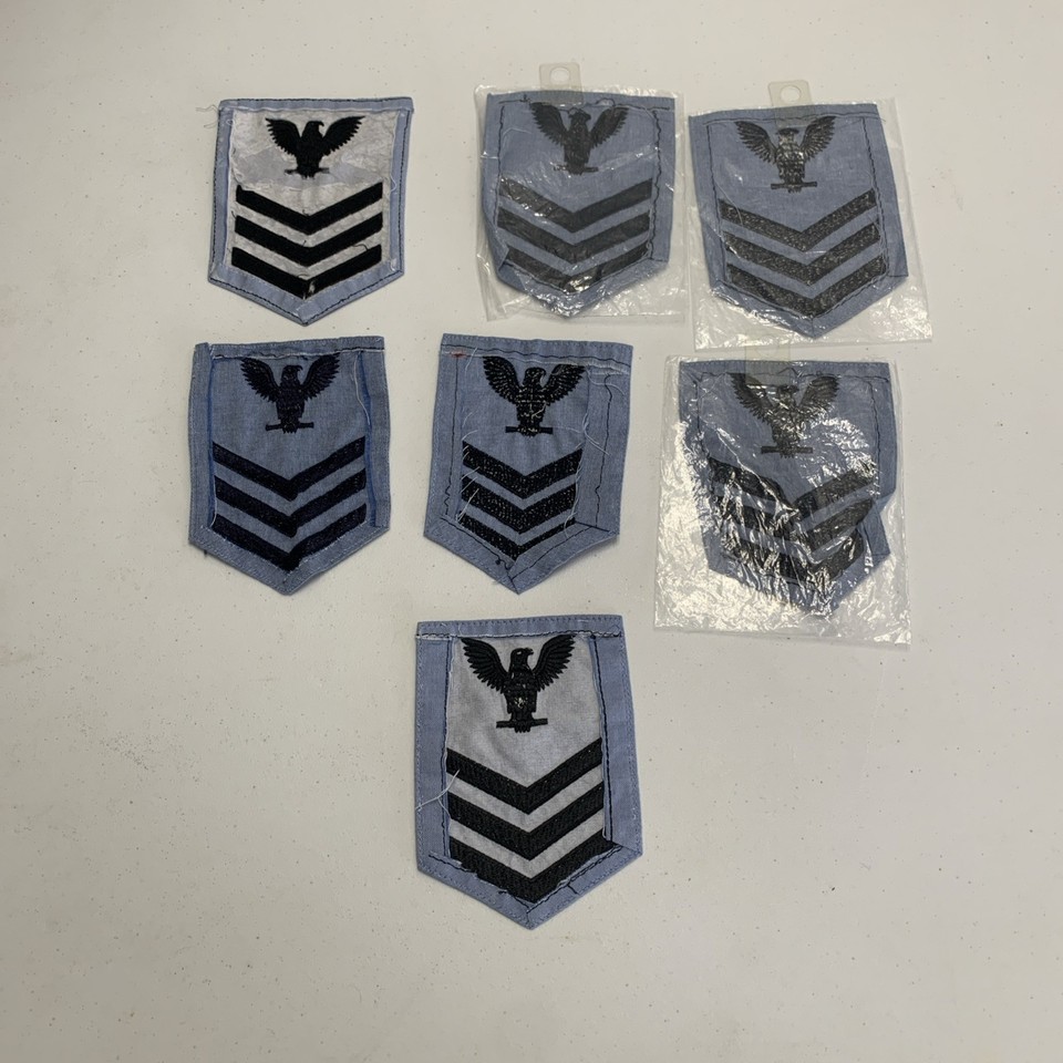 U. S. N. Navy Petty Officer 1st Class 3 Chevron Eagle Patch Lot Of 7 | eBay