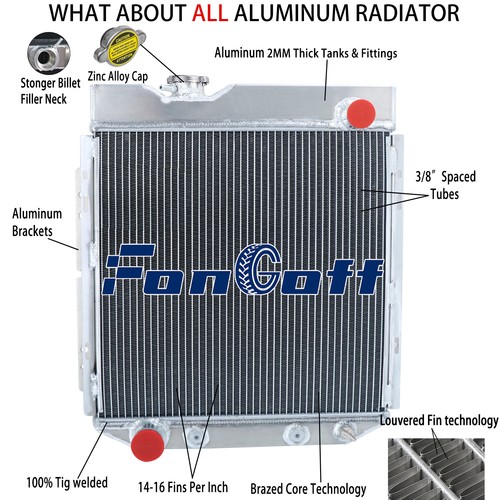 3-Core Aluminum Radiator Fit 1960-1966 Ford Mustang Falcon Ranchero ...