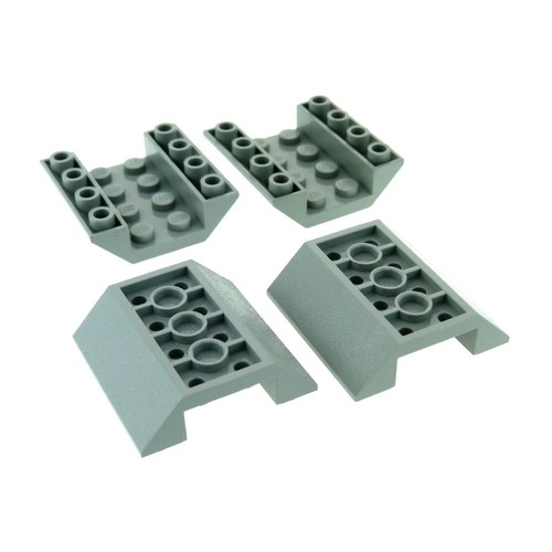 4x LEGO Roof Bricks 45° 4x4x1 Alt-Hell Grey Inverted Hull Wedge Angled ...