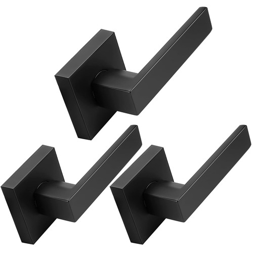 Matte Black Half Dummy Levers 3 Pack Heavy Duty Interior Door Handles ...