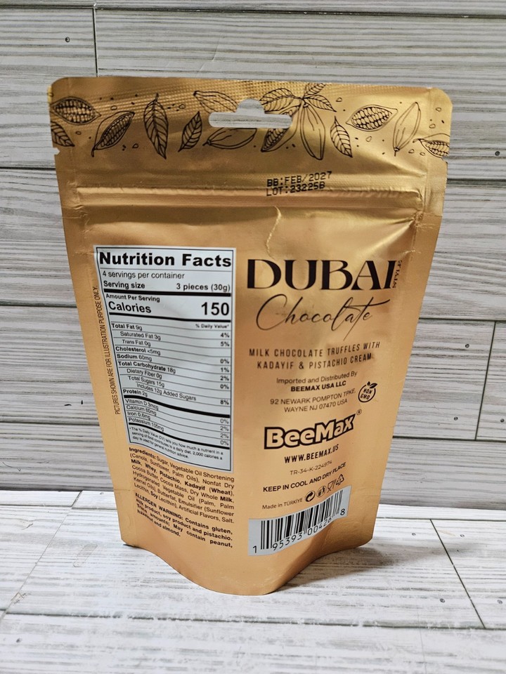 Lot of 4 BeeMax Dubai Style Chocolate Truffles Pistachio Kadayif 4.24 ...