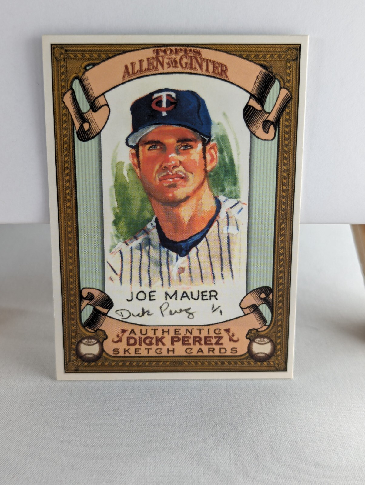 2007 Topps Allen & Ginter Joe Mauer Minn. Twins, Dick Perez Sketch Card ...