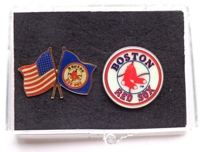 VINTAGE MLB Boston Red Sox Collectors Pins Set / 2 Styles & Case All ...