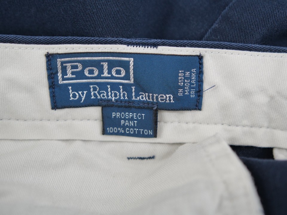 Polo Ralph Lauren Chino Men's Prospect Pants 34X30 Navy Blue 100% ...