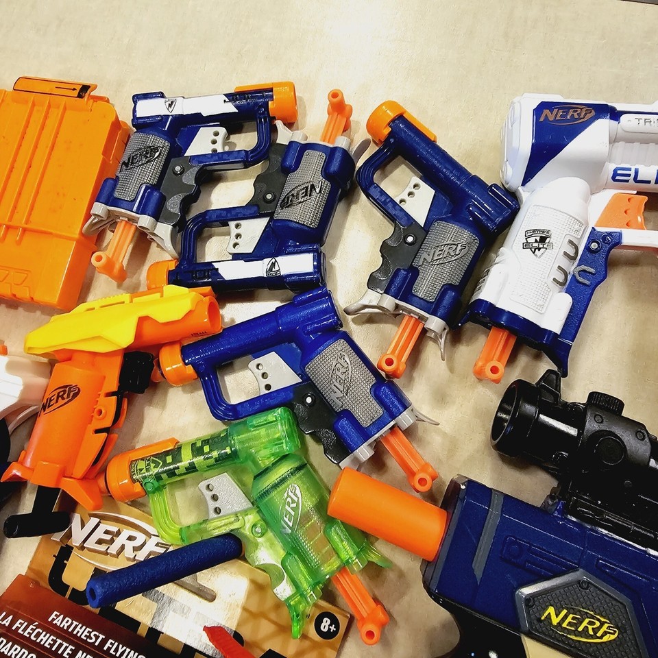NERF Gun Ammo Lot Foam Darts Disc Elite Ultra Magazines Belts Hasbro ...