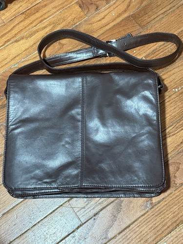 Vintage Pelle Studio Brown leather messenger bag/briefcase | eBay