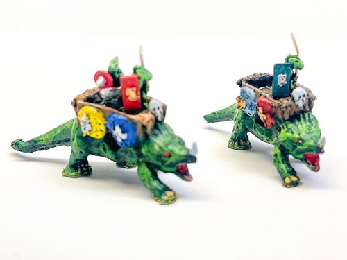15mm Miniatures Lizardmen Dinosaur & Howdah x2 Wargaming Fantasy ...