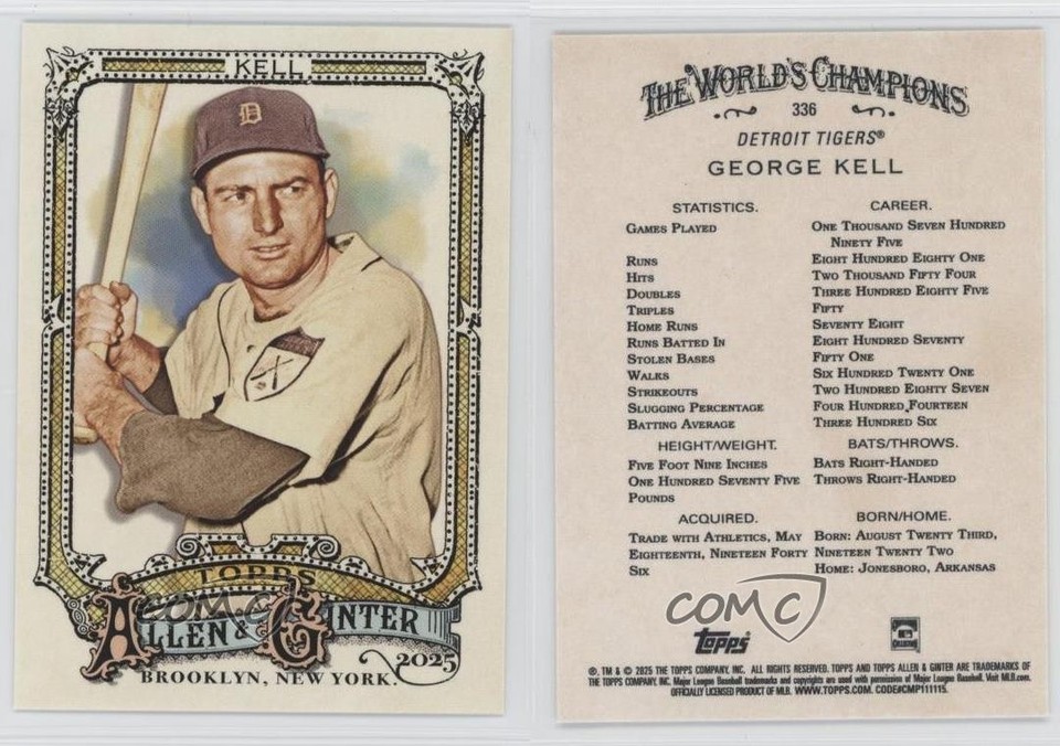 2025 Topps Allen & Ginter SP George Kell #336 HOF 1n5 | eBay