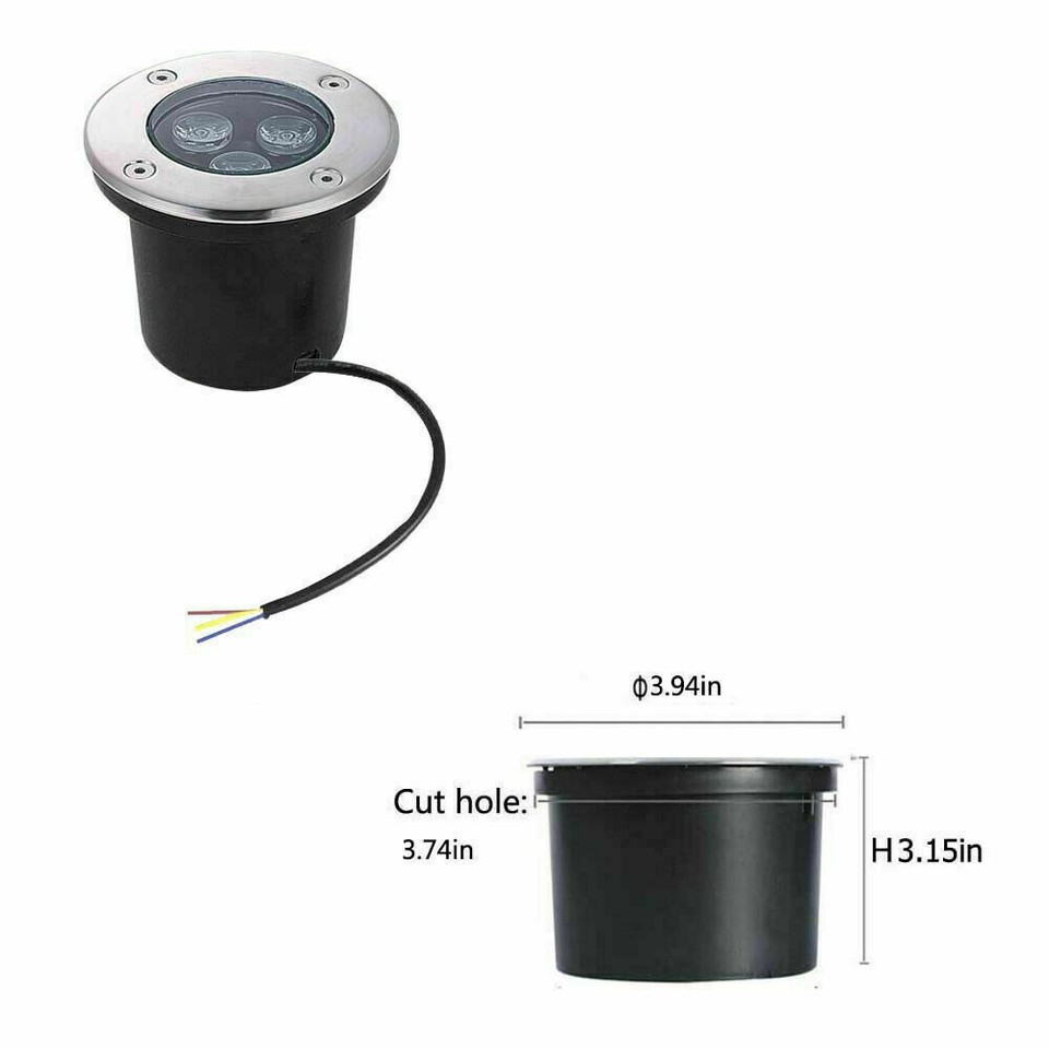 3W 110V In Ground Landscape Lighting Flood Driveway Deck Step Garden ...