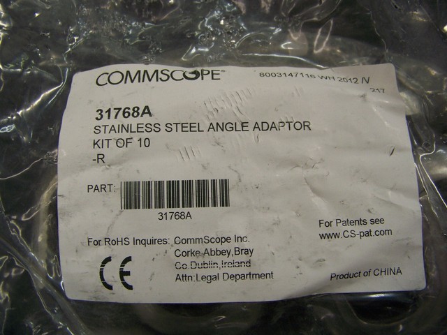 Commscope stainless steel angle adaptor w/ hardware 10 each part ...