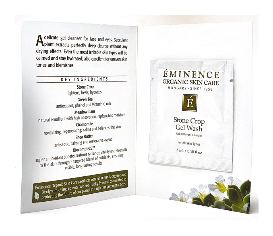 Eminence Stone Crop Gel Wash SAMPLES (9PK X 3ML = 27ML TOTAL) *NEW ...