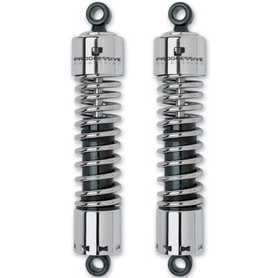 Progressive Suspension 412 Chrome 13" Heavy Duty Shocks for Harley ...