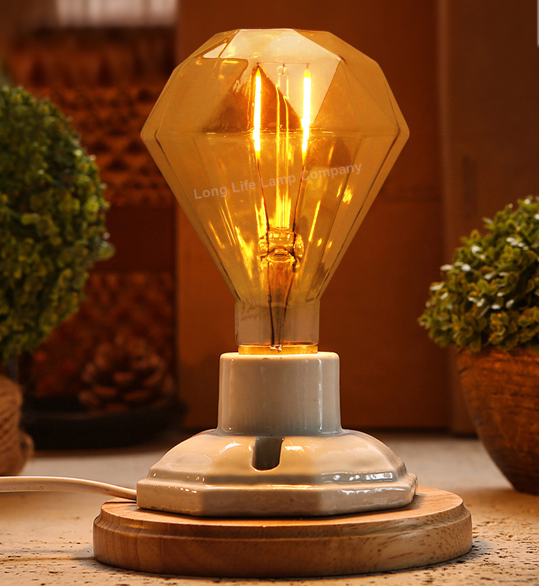 Vintage LED 2W Edison Style G95 DIAMOND Shape Filament Light Bulb B22 ...
