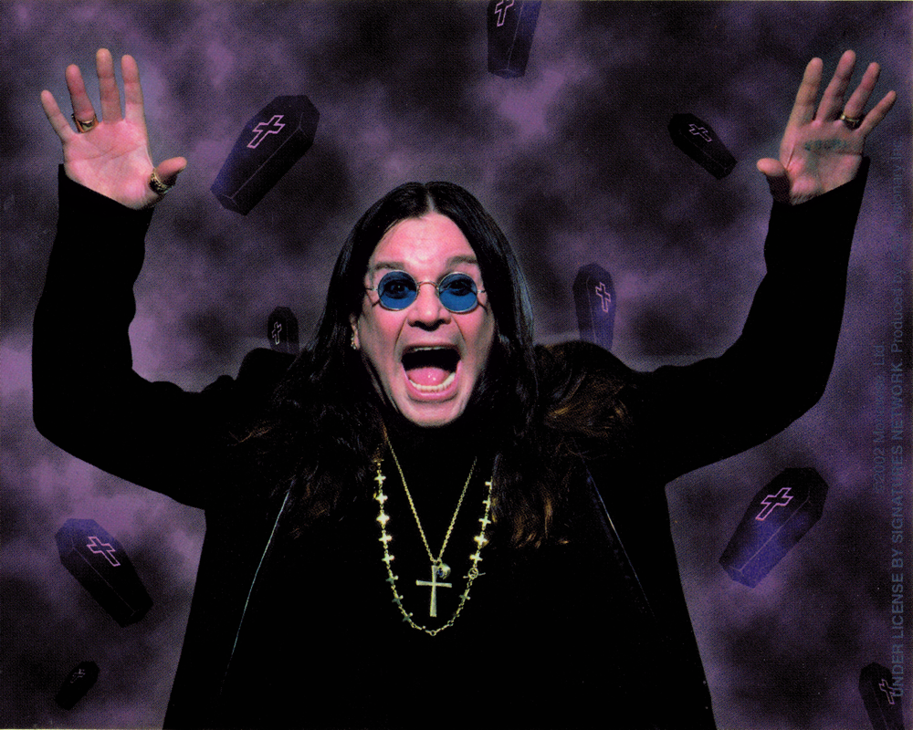 15903 Ozzy Osbourne Hands Up Yelling With Floating Coffins 5" Color ...