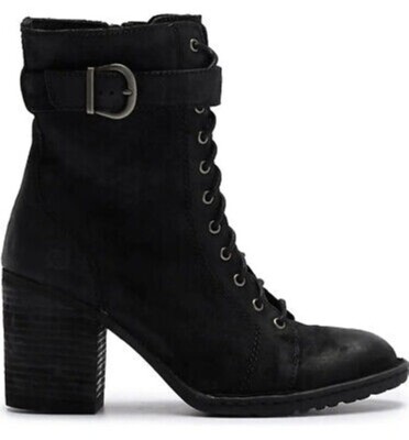 New! Born Cass Block Heel Bootie Combat Suede Moto Biker Boot Size 9 M ...