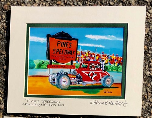 PINES SPEEDWAY Art Print Groveland MA short track racing history Don ...