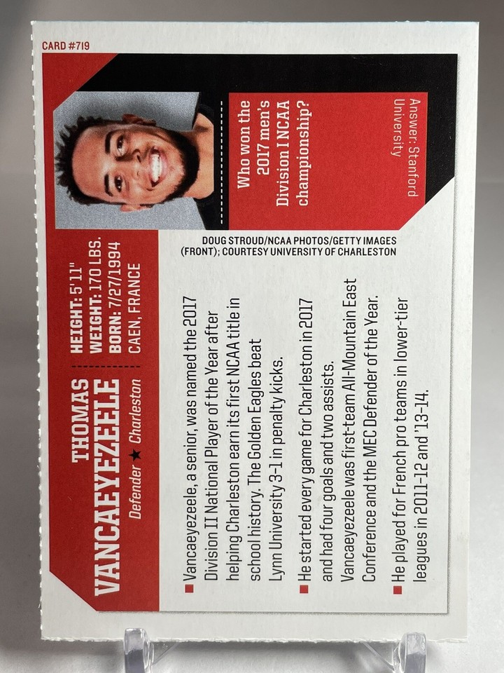 2018 Sports Illustrated Kids Si Sifk soccer THOMAS VANCAEYEZEELE ...