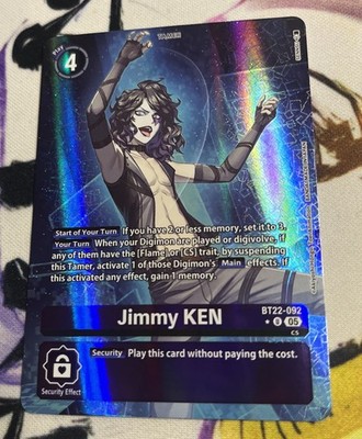 Digimon Card Game Jimmy Ken BT22-092 Alt Art 1 Star U Cyber Eden | eBay
