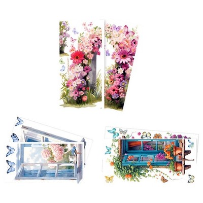Floral Butterfly Design Decorative Wall Stickers for Window Sills and ...