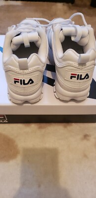 FILA WOMENS DISRUPTOR II PREMIUM White / Navy /Red 5FM00002-125 Size 8. ...